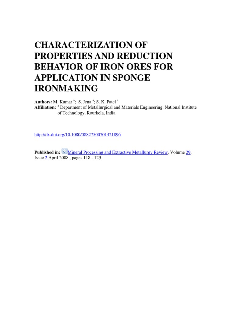 Irom Ore Properties | PDF | Iron Ore | Iron