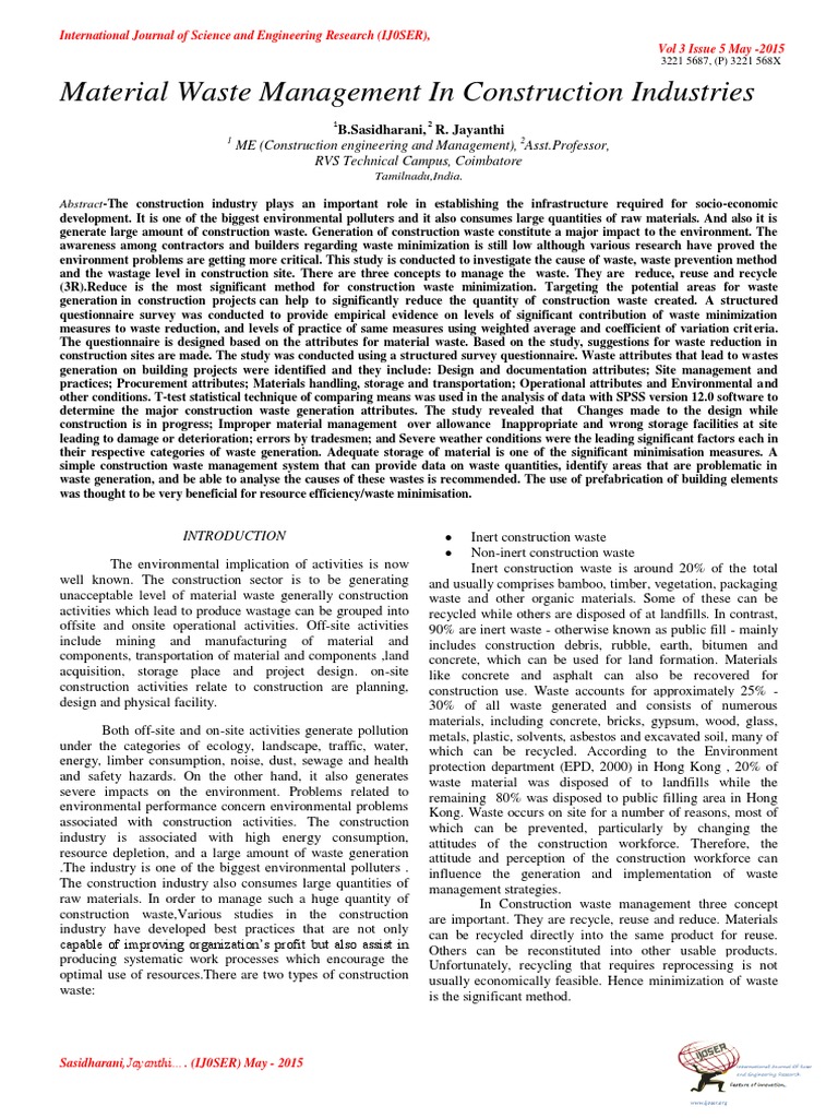 Construction Waste Management Strategies | PDF | Waste | Recycling