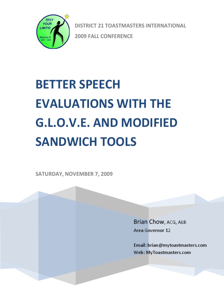 Speech Evaluation Sandwich Method | PDF | Gesture | Sandwich