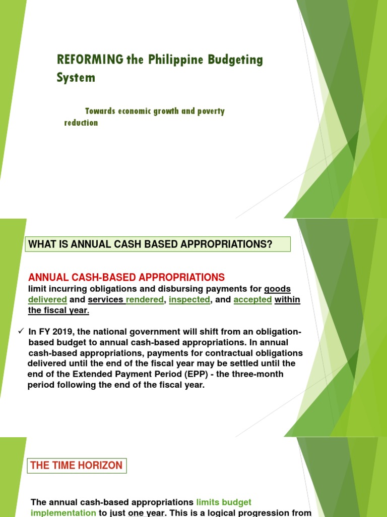 REFORMING The Philippine Budgeting System: Towards Economic Growth and ...