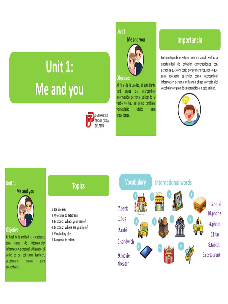 UNIT 1 - Ingles 1 | PDF | Idiomas