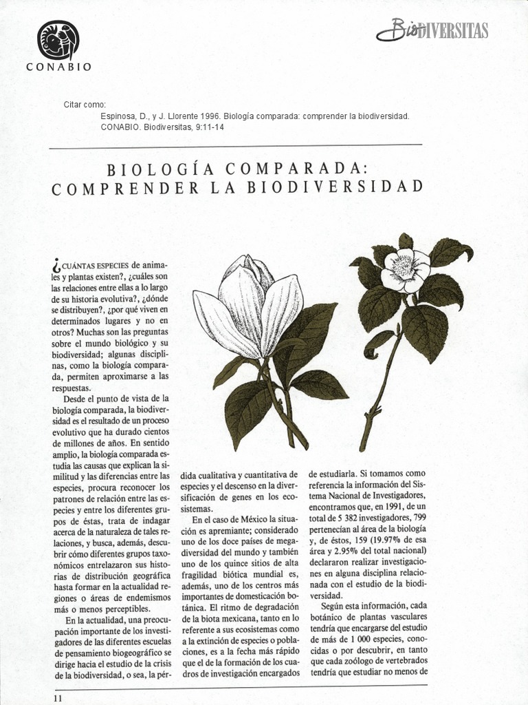 Biología comparada | Biodiversidad | Taxonomía (Biología)