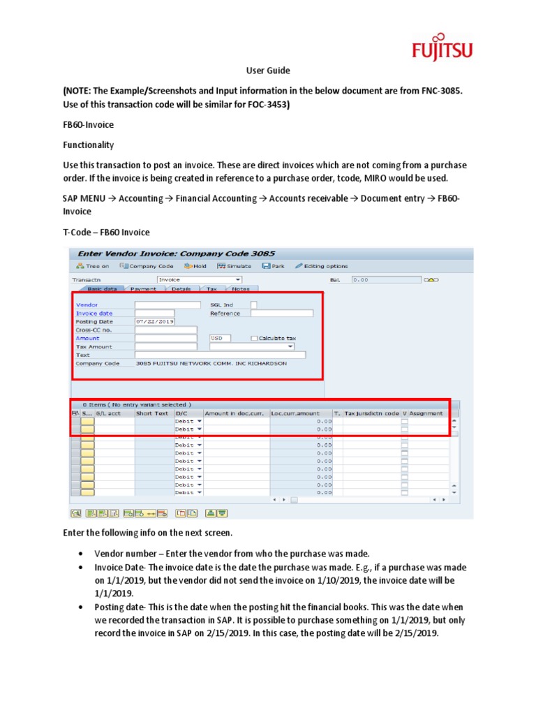 FB60 - Invoice | Debits And Credits | Payments