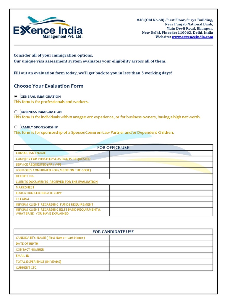 Technical Assessment Form - Exxence India | PDF | Academic Degree ...