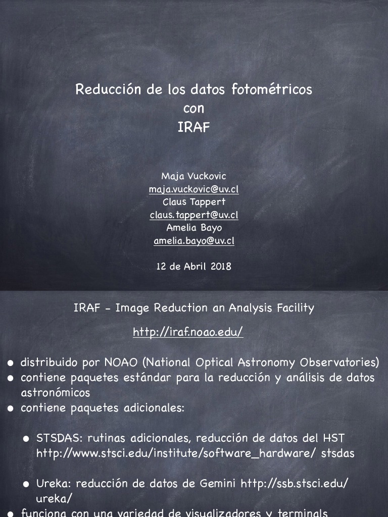Reducción de Los Datos Fotométricos Con Iraf | PDF | Tecnología de medios | Informática