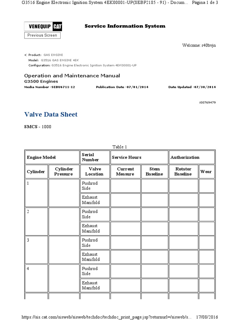 Valve Data Sheet: Operation and Maintenance Manual | Download Free PDF ...