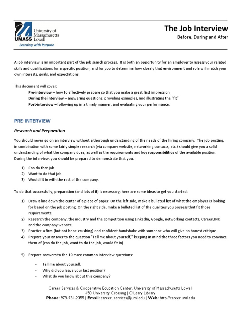 Interview Handout | PDF | Suit (Clothing) | Job Interview