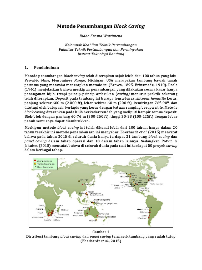 Metode Penambangan Block Caving | PDF