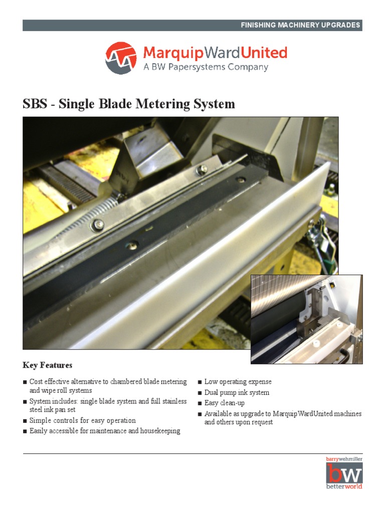 SBS - Single Blade System | PDF | Blade | Machines