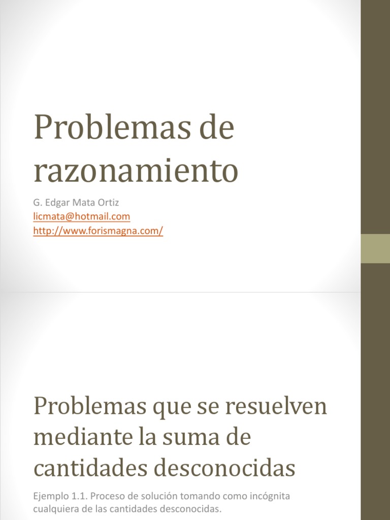 Problemas de Razonamiento - Ejemplo 1 | Descargar gratis PDF ...