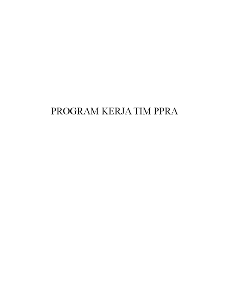 Program Kerja Tim Ppra | PDF