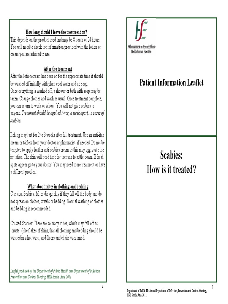 Scabies: How Is It Treated?: Patient Information Leaflet | Download ...