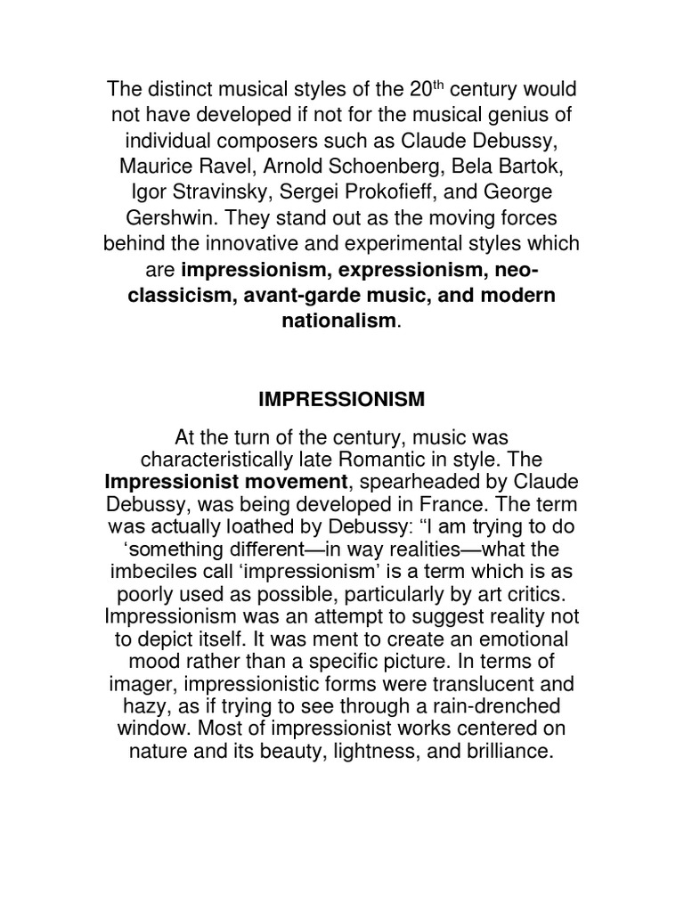 Classicism, Avant-Garde Music, and Modern Nationalism | PDF ...