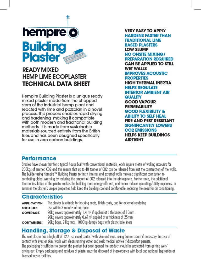 Plaster data sheet | Plaster | Lime (Material)