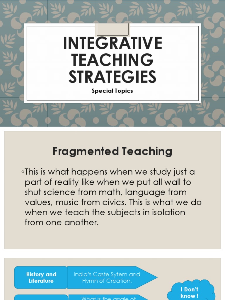 ITS (Integrative Teaching Strategies) | PDF | Lecture | Inquiry ITS (Integrative Teaching Strategies) | PDF | Lecture | Inquiry