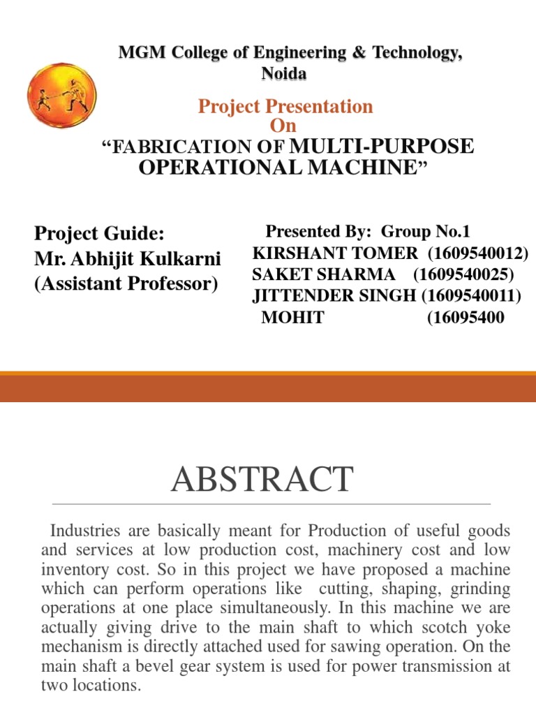 Multi-Purpose Operational Machine | PDF | Gear | Machines