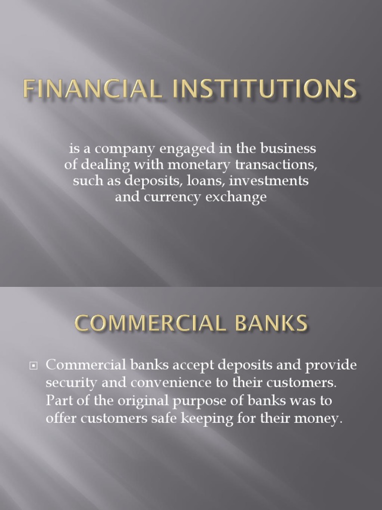 Financial Institutions | PDF | Business