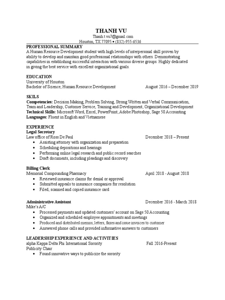 Thanh Vu Resume | PDF