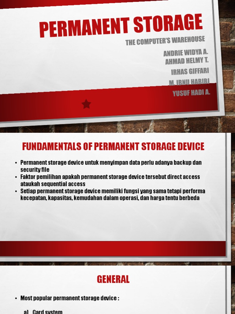 Permanent Storage | PDF | Griya & Taman