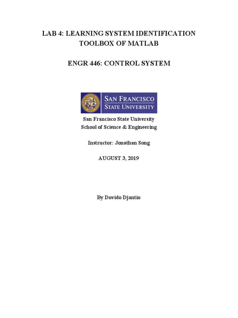 Lab 6 - Learning System Identification Toolbox of Matlab PDF | PDF ...