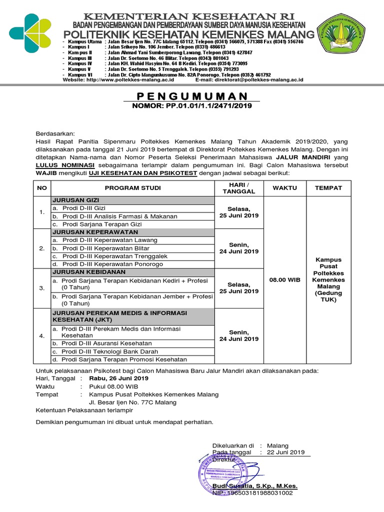 Contoh Pengumuman | PDF
