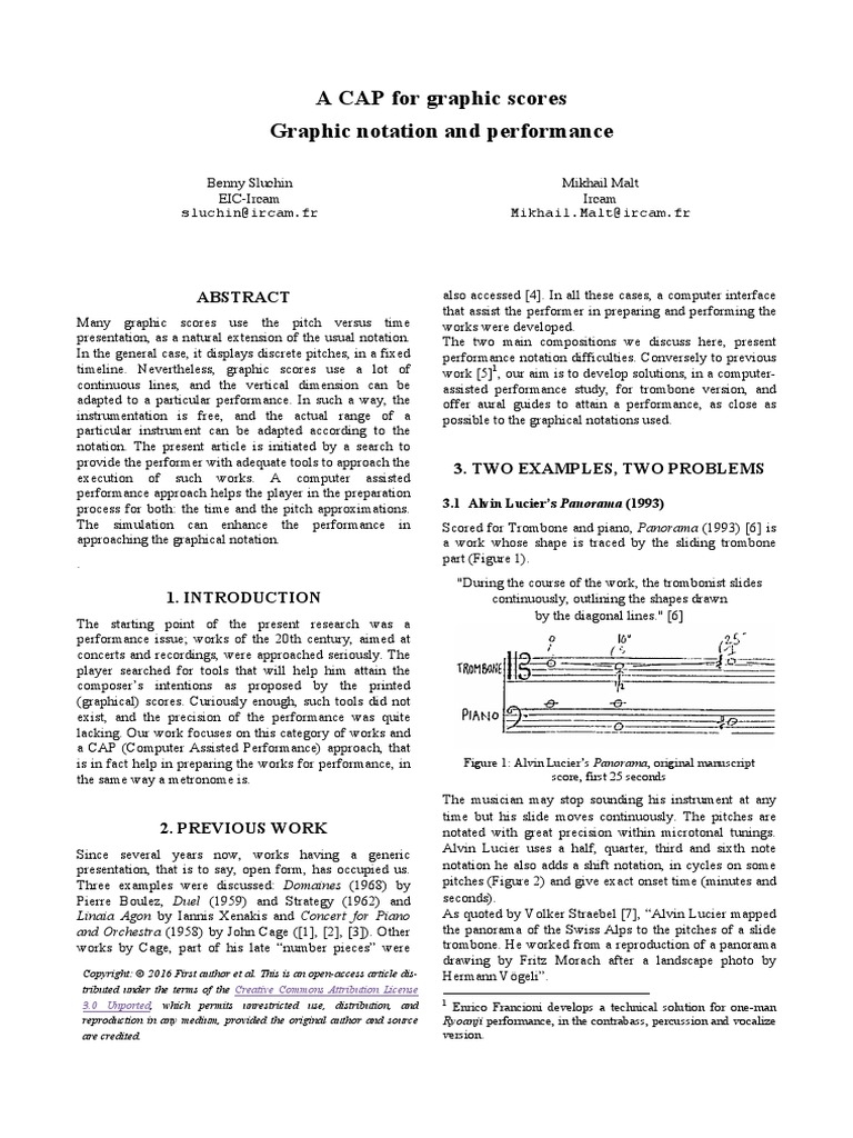 12-Graphic Notation and Performance | PDF | Pitch (Music) | Trombone