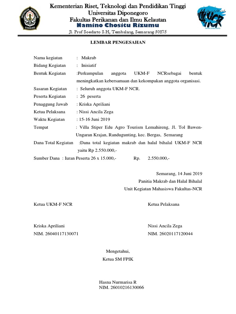 Contoh LPJ Makrab | PDF | Kesehatan Holistik