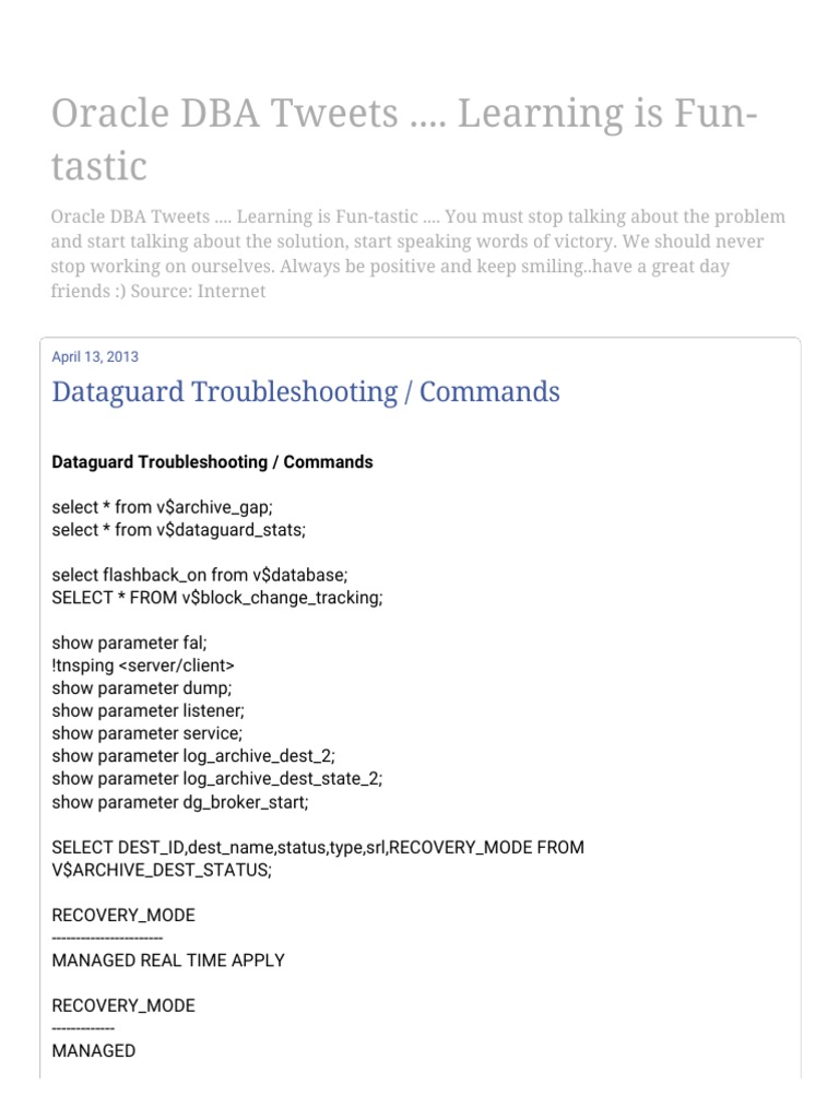 Data Guard | PDF | Zip (File Format) | Databases