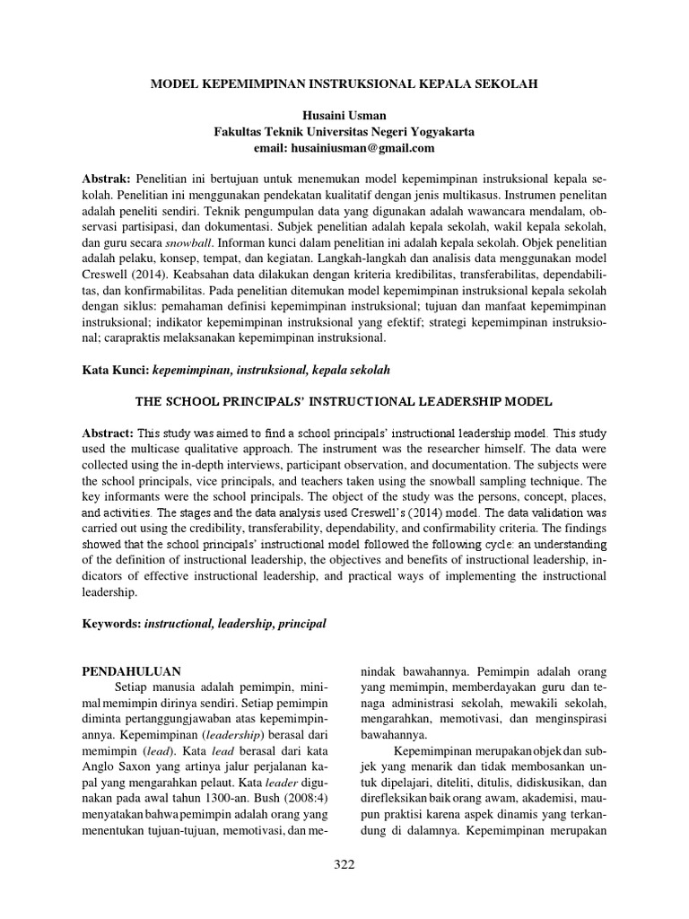 Model Kepemimpinan Instruksional | PDF