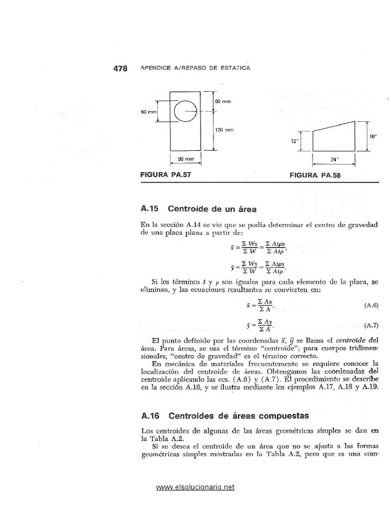 Centroides de Areas Compuestas | PDF