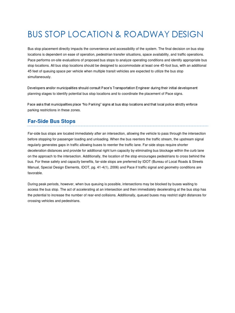 Bus Stop Location | PDF | Traffic | Bus