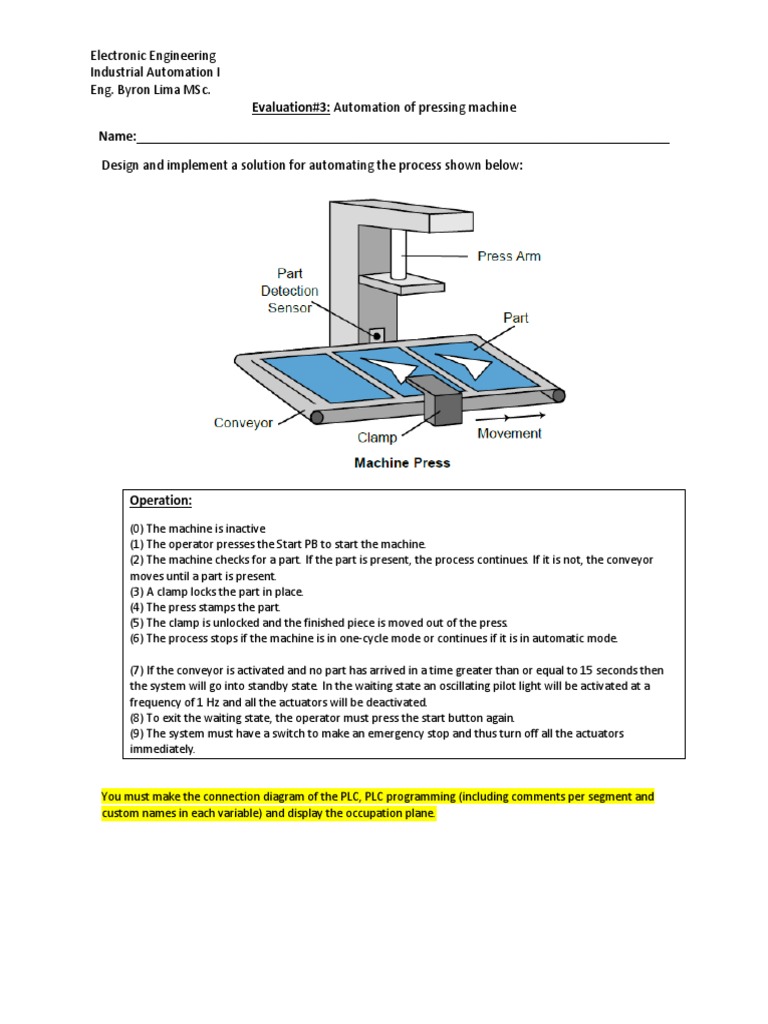 Automation of a pressing machine process | PDF