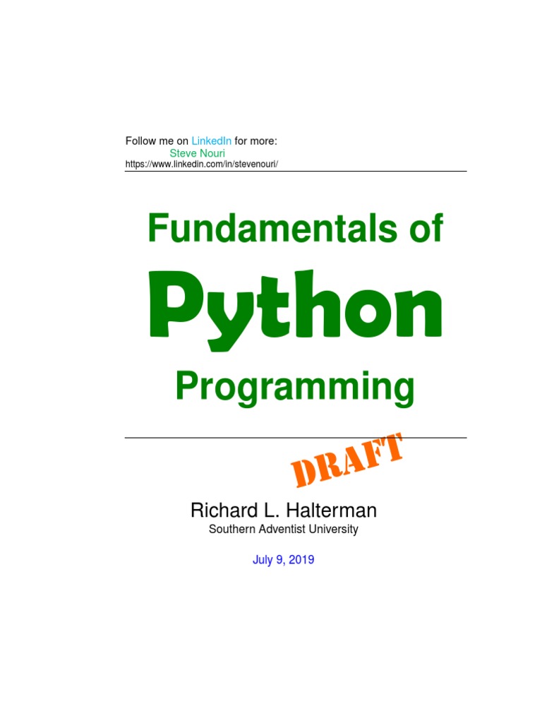 Fundamentals of Python Programming 1565204333 | PDF | Control Flow ...