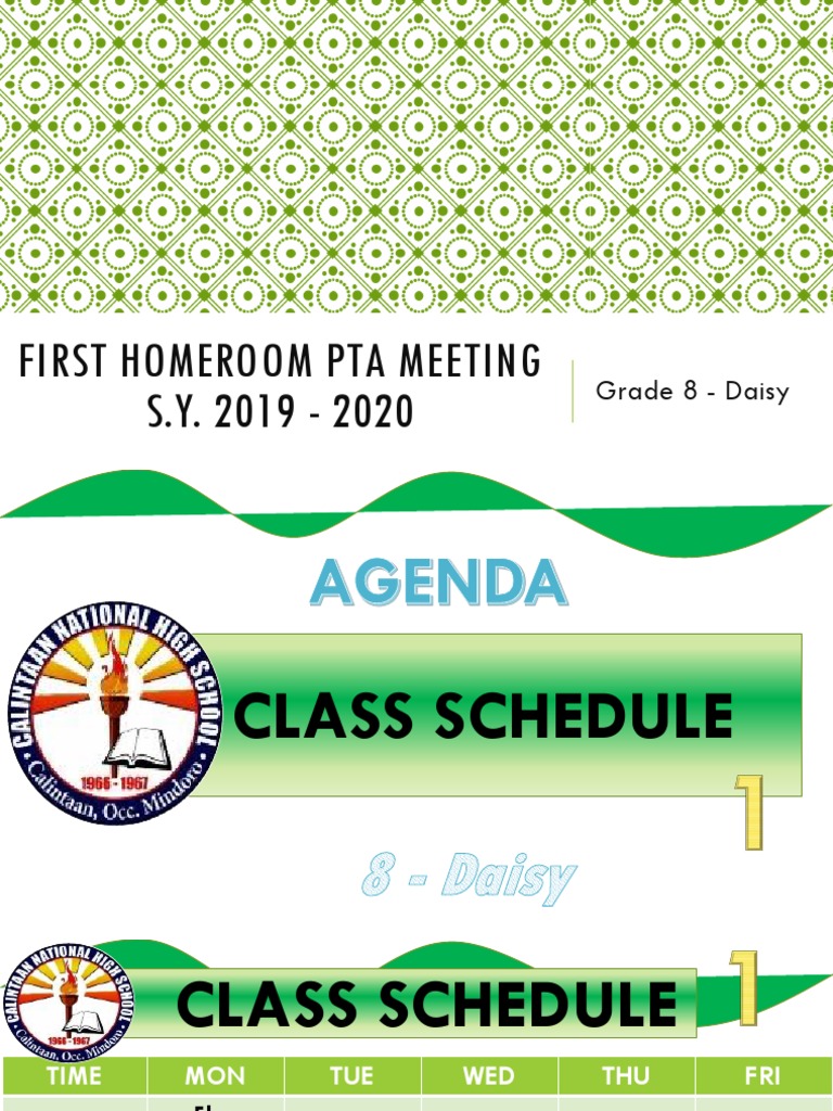 First Homeroom Pta Meeting 2019-2020 | PDF
