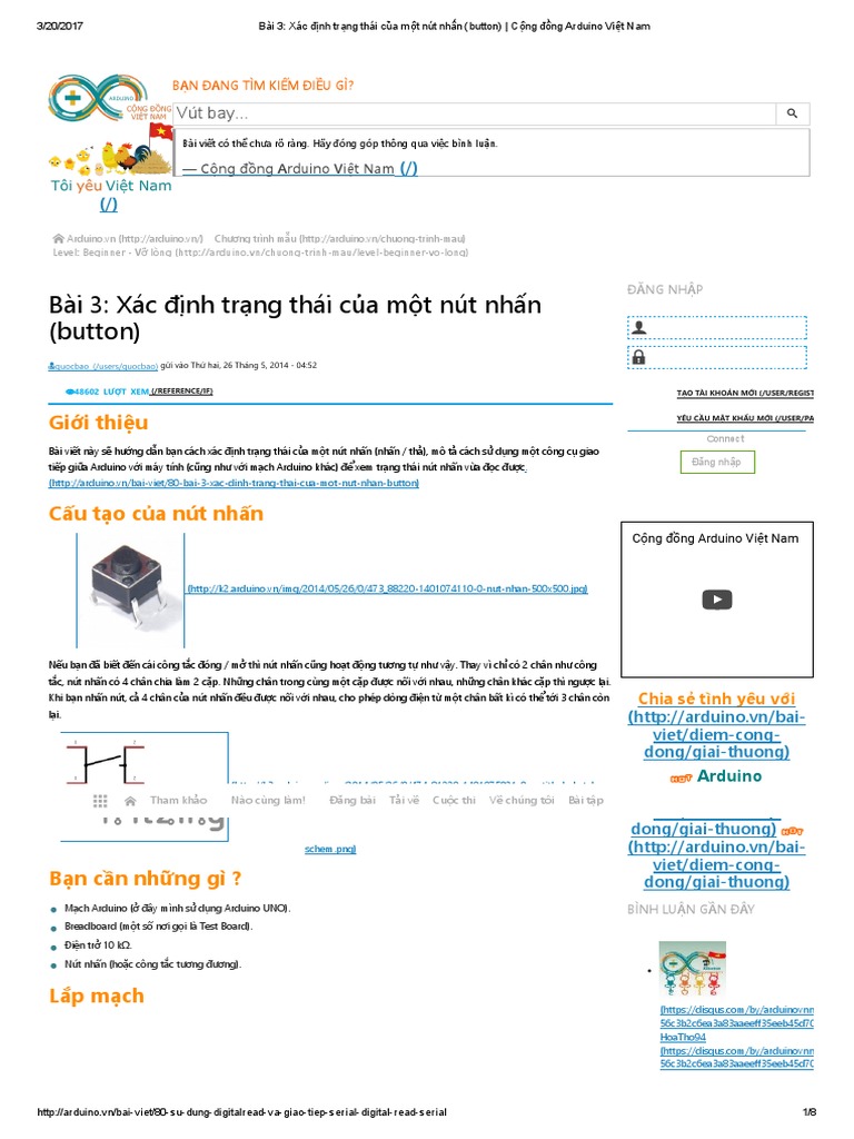 Bài 3 - Xác Định Trạng Thái Của Một Nút Nhấn (Button) - Cộng Đồng ...