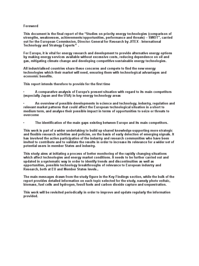 Swot | PDF | European Union | Nature