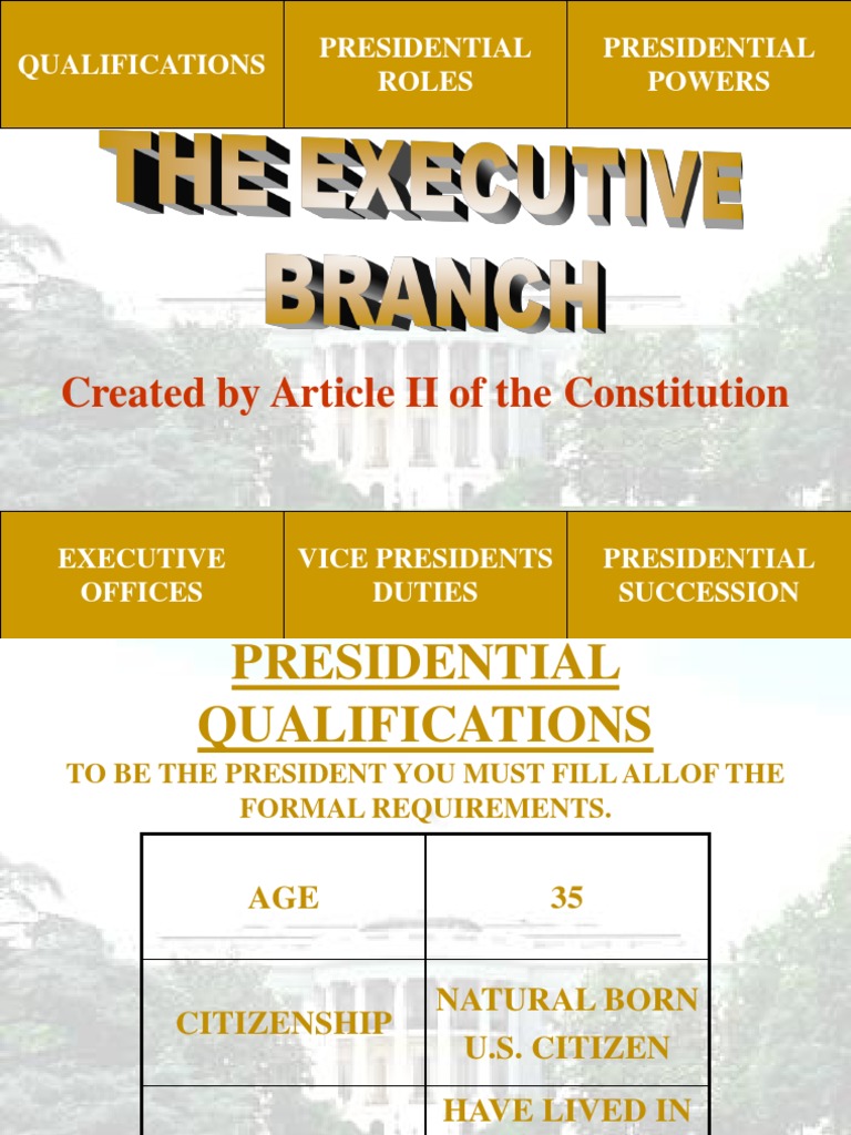 Overview of Presidential Powers and Roles | PDF | Presidents Of The ...