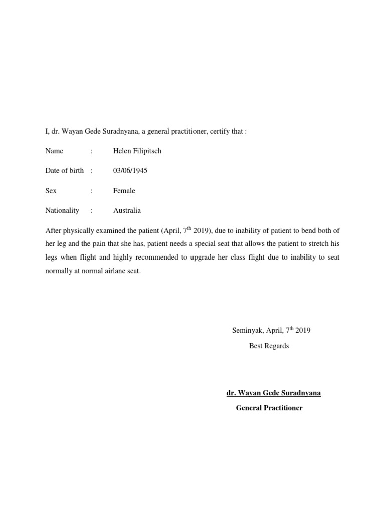 Fit To Flight Certificate | PDF