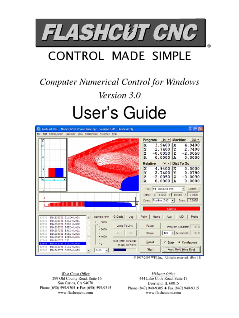 FlashCut CNC 3.0 Users Guide | PDF | Numerical Control | Microsoft Windows