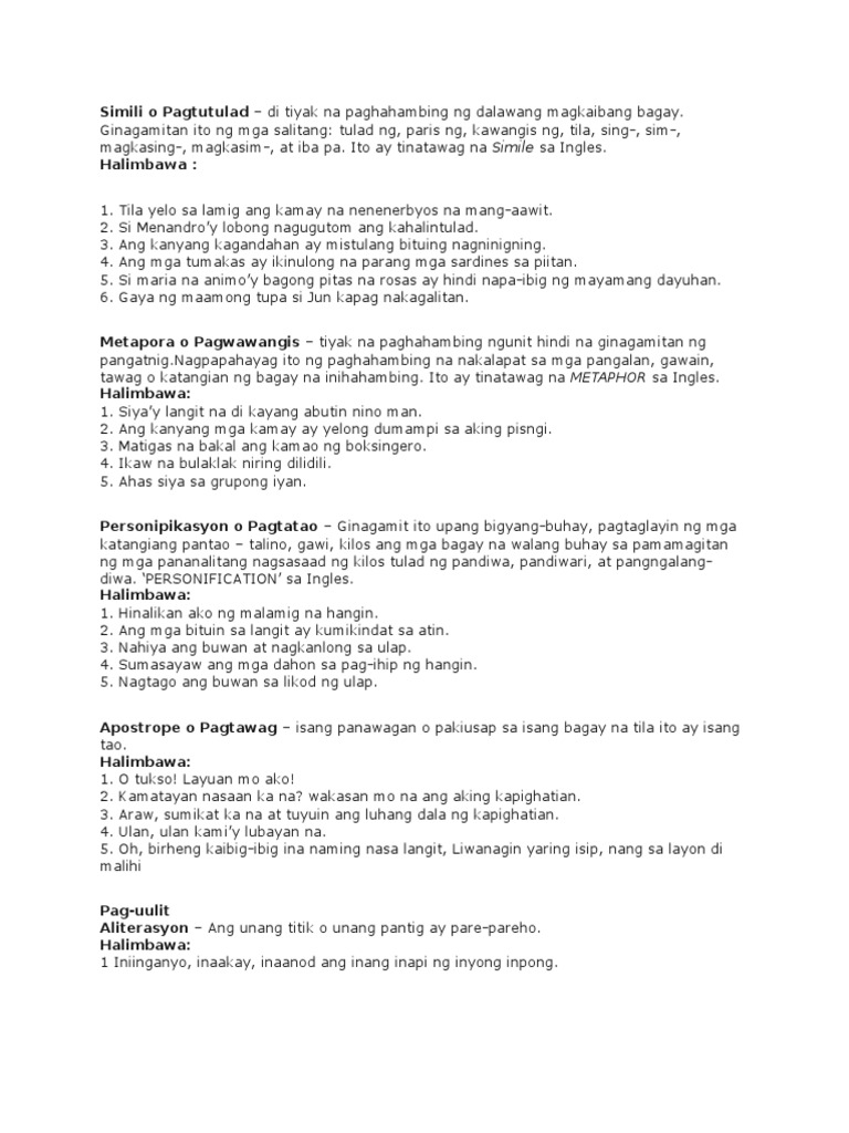 Simili o Pagtutulad | PDF