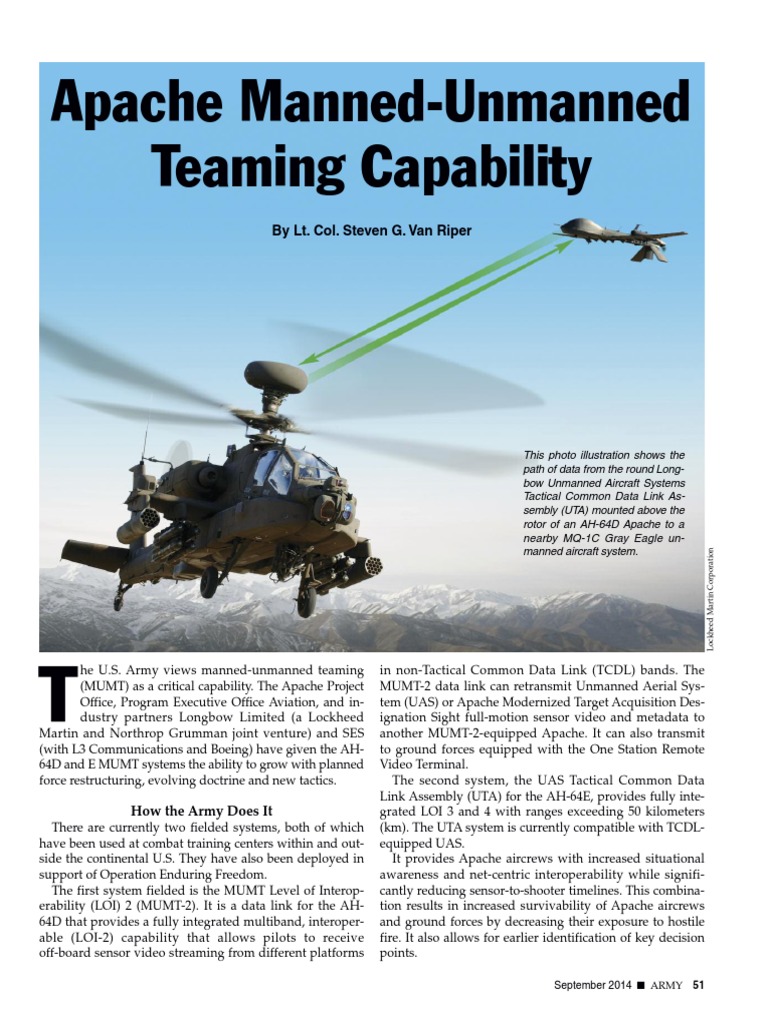 Apache Manned Unmanned Teaming | PDF | Unmanned Aerial Vehicle ...