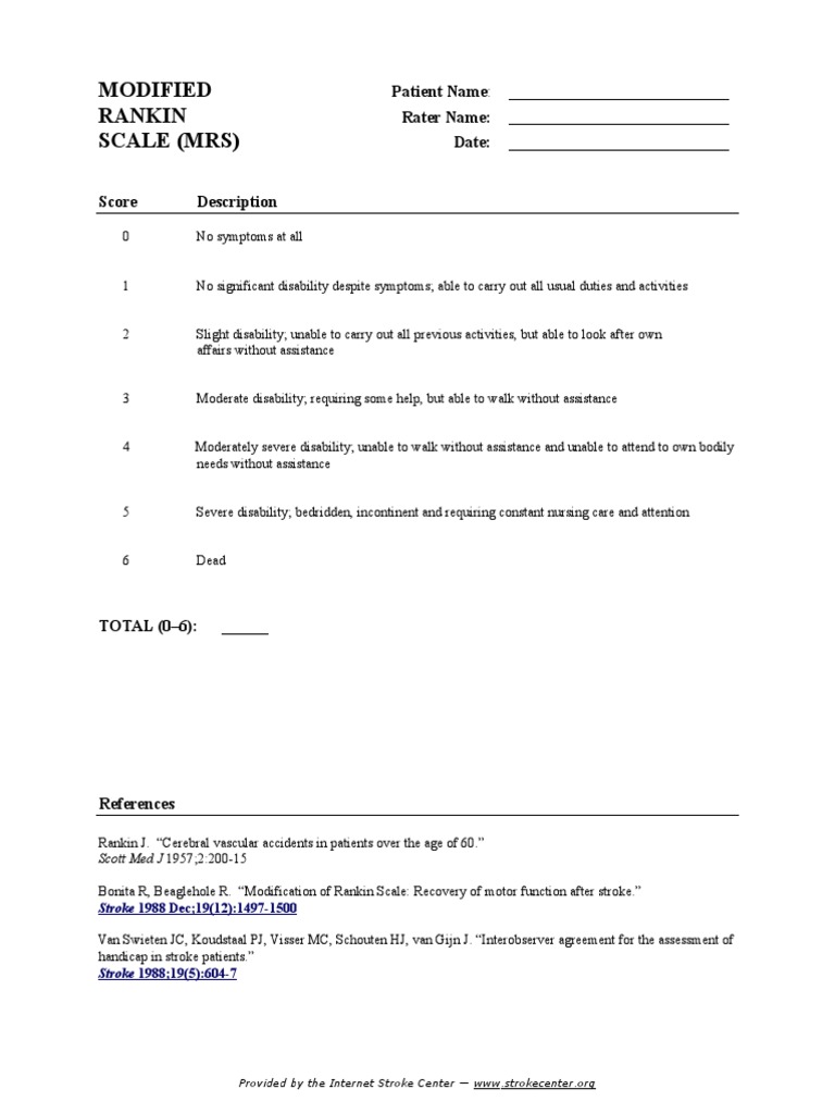 Modified Rankin Scale Guide | PDF | Wellness | Science & Mathematics