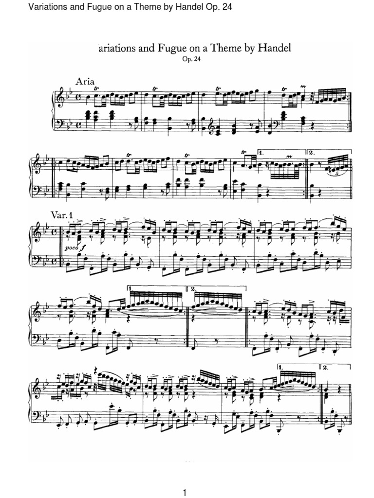 Brahms Handel Variations PDF