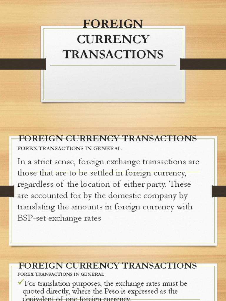 Foreign Currency Transactions | PDF | Foreign Exchange Market ...