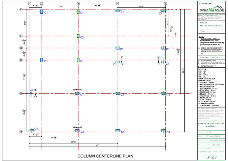1 Column Centerline Plan | PDF | Art