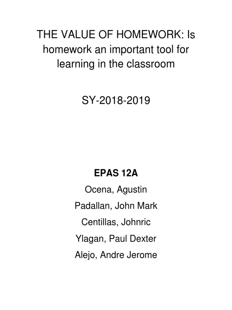 The Value of Homework | PDF