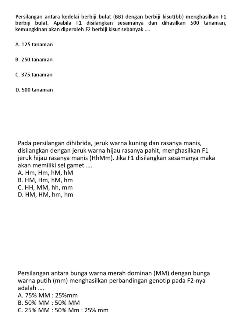 Latihan Pewarisan Sifat | PDF