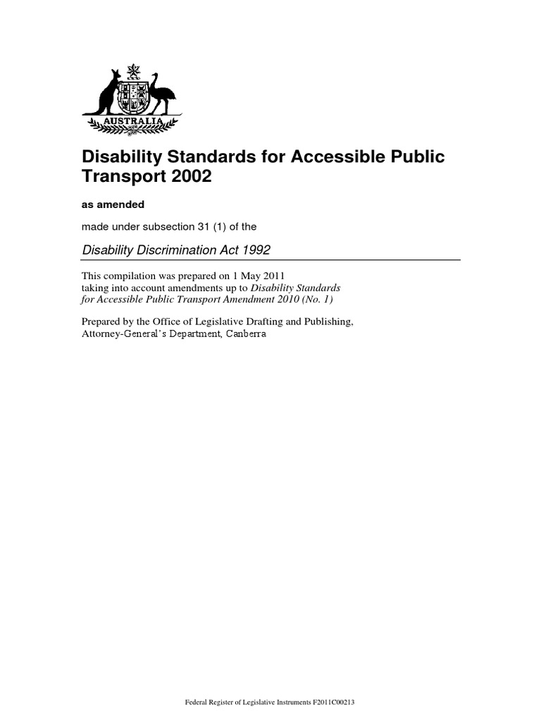 Disability Standards For Accessible Public Transport 2002 | PDF ...