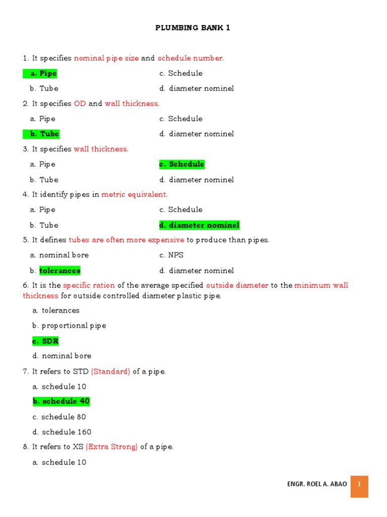 Plumbing Bank 1 PDF | PDF | Plumbing | Pipe (Fluid Conveyance)