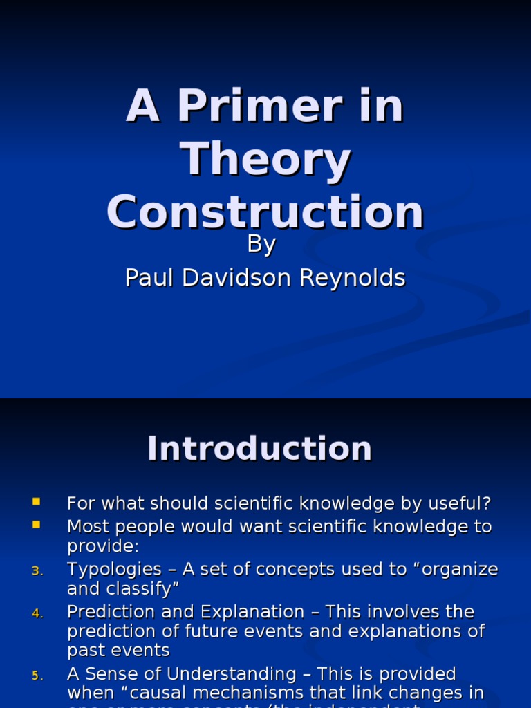 Primer in Theory Construction | Download Free PDF | Theory | Statistics